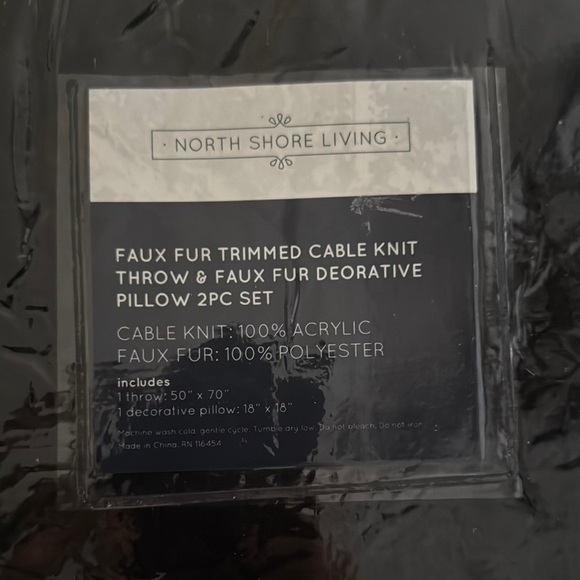 Bedding | North Shore Living Faux Fur Throw And Pillow Set | Poshmark